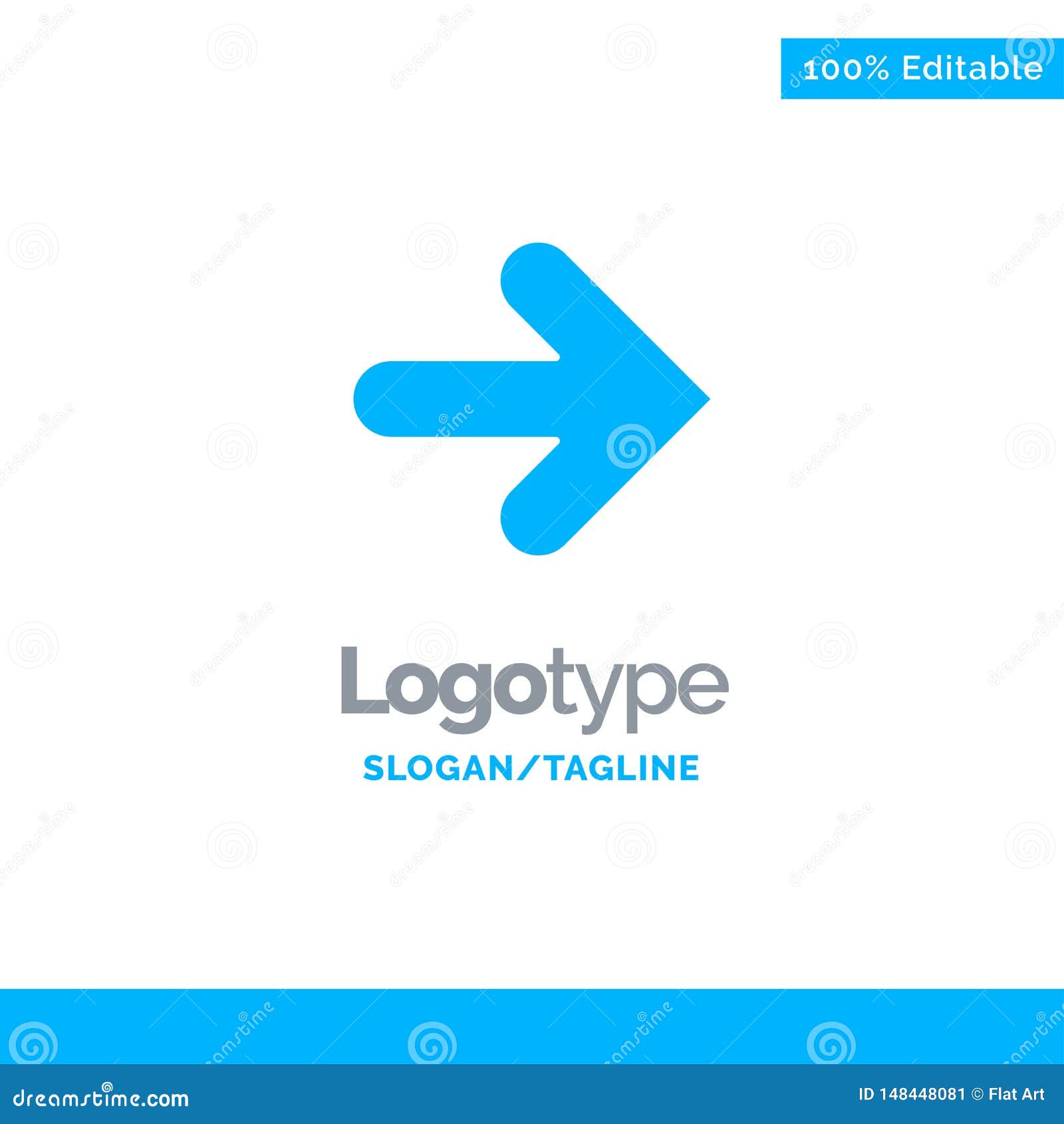 Arrow, Forward, Arrows, Right Blue Solid Logo Template. Place for ...