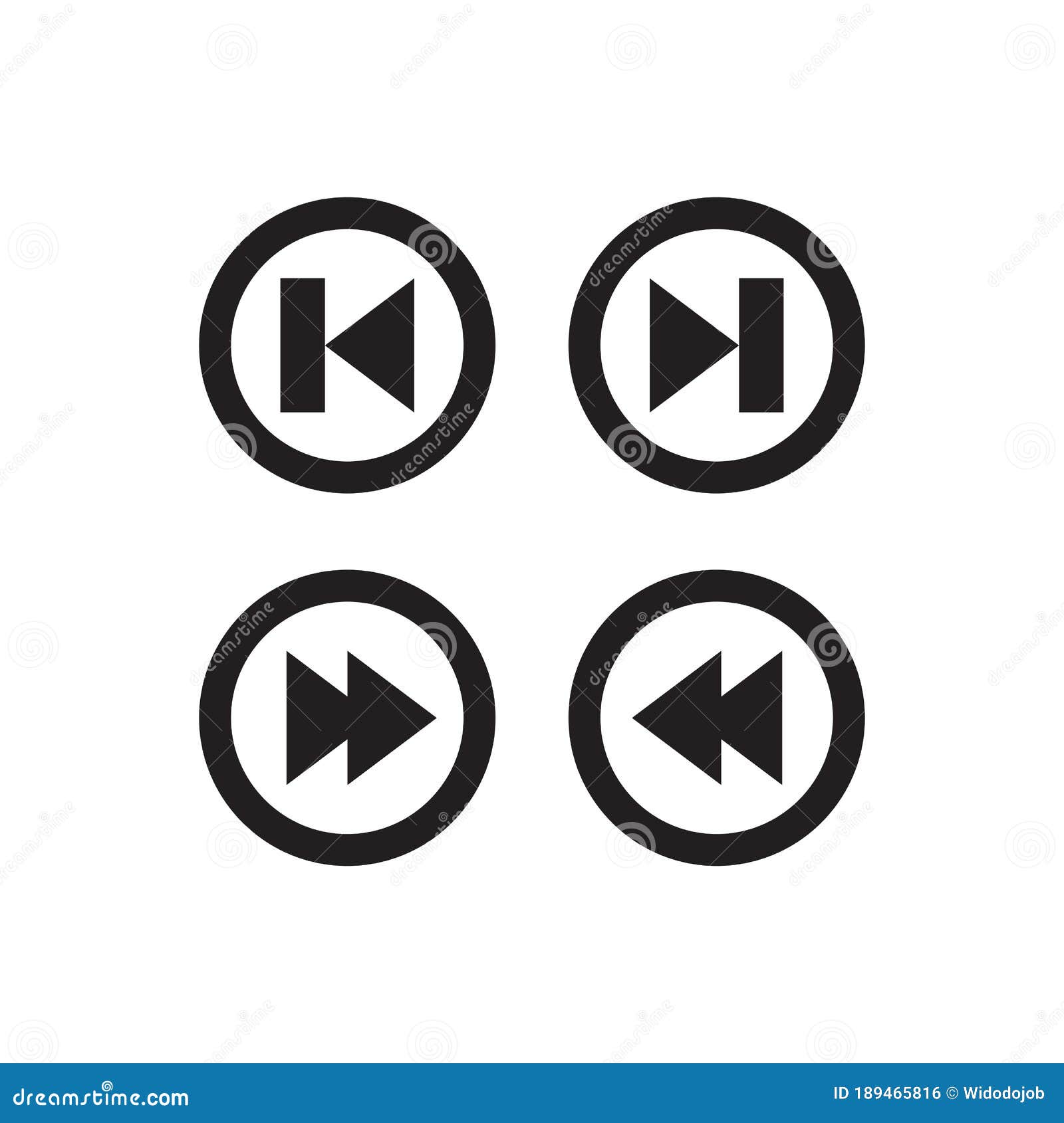 Arrow Forward Backward Previous Skip Icon Stock Vector - Illustration ...