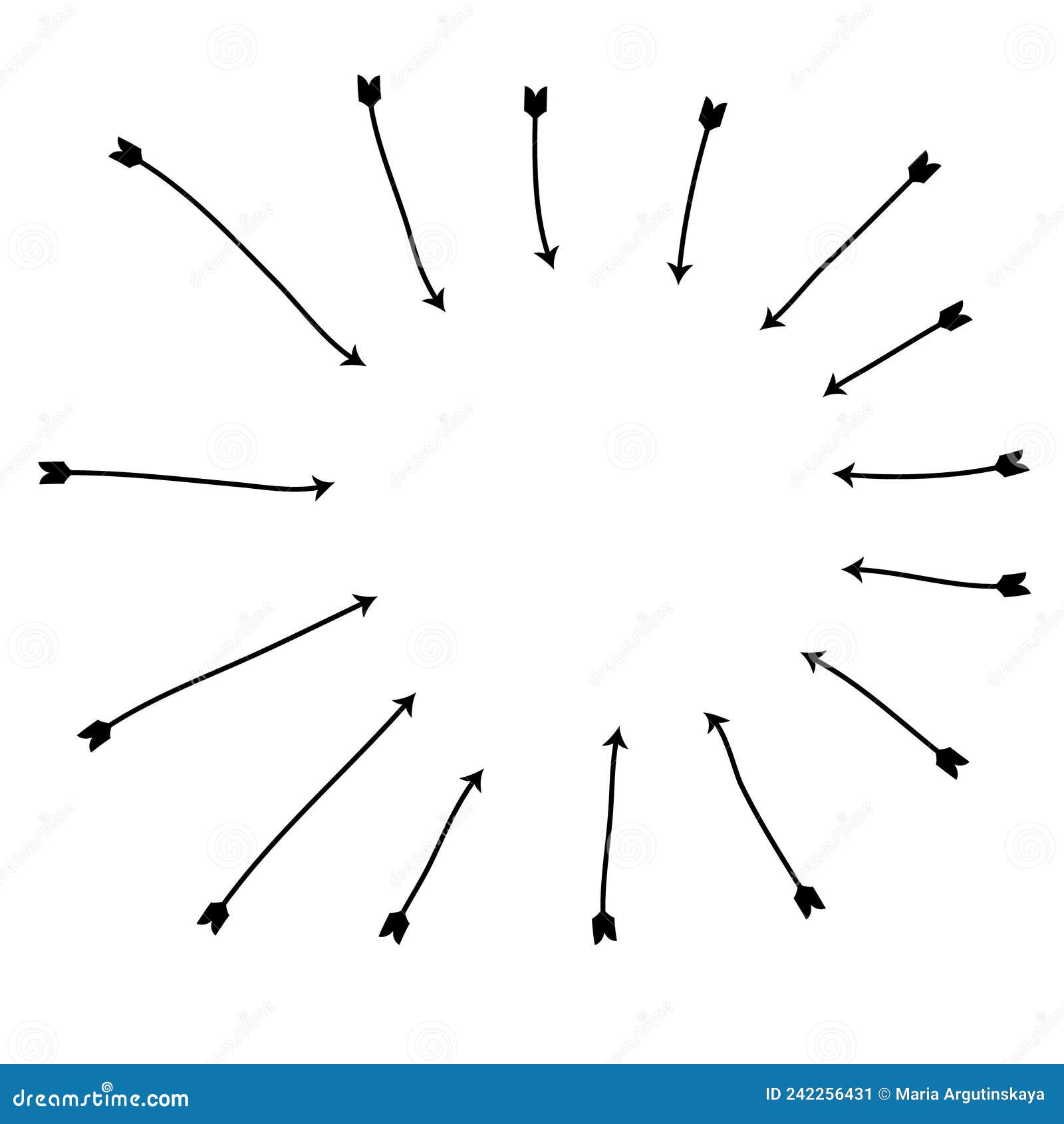 Arrow Frame Circle Firework Handdraw Doodle Element Stock Vector ...