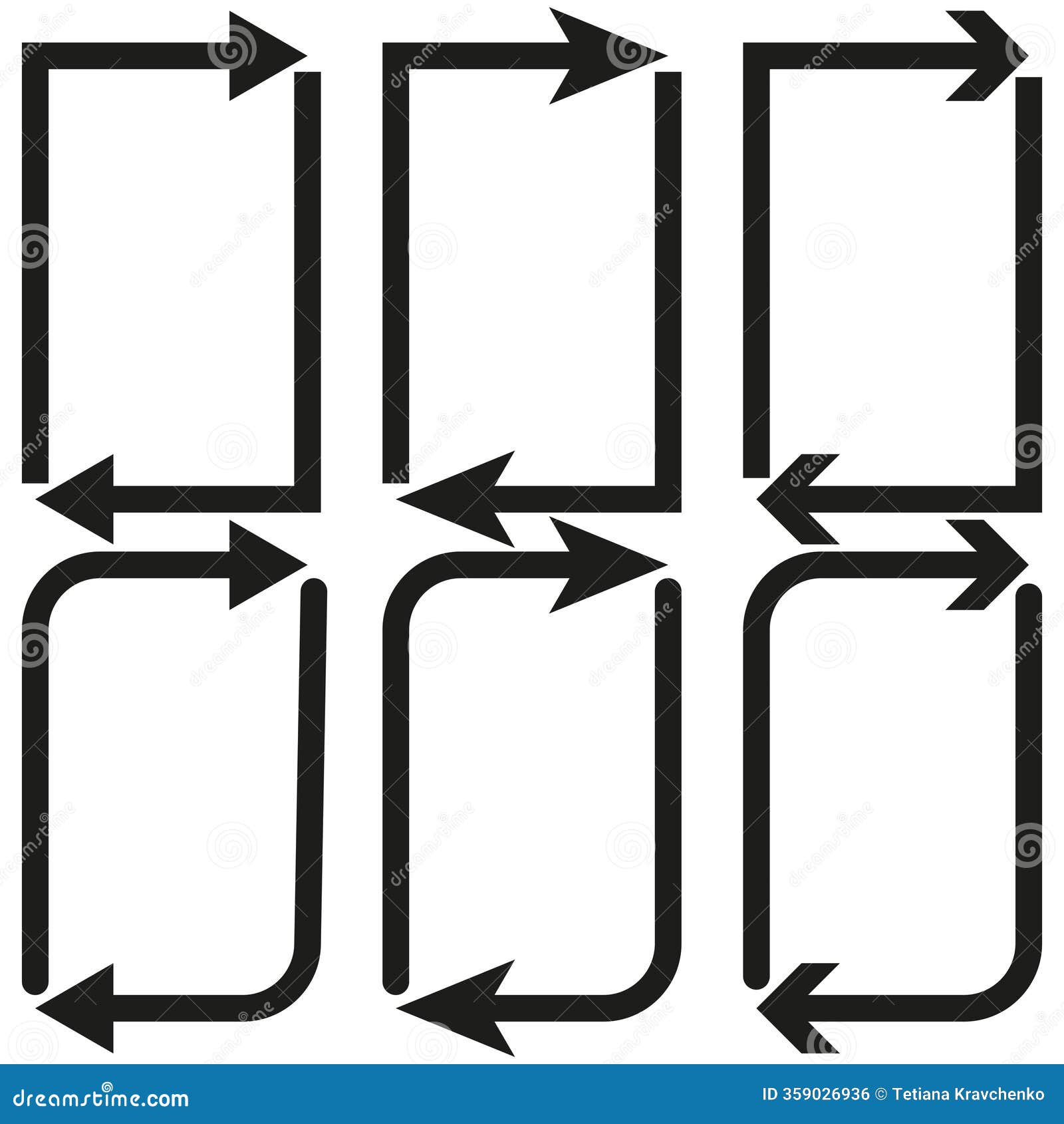 Arrow Frame Set. Directional Graphic Symbols. Rectangular Arrow ...