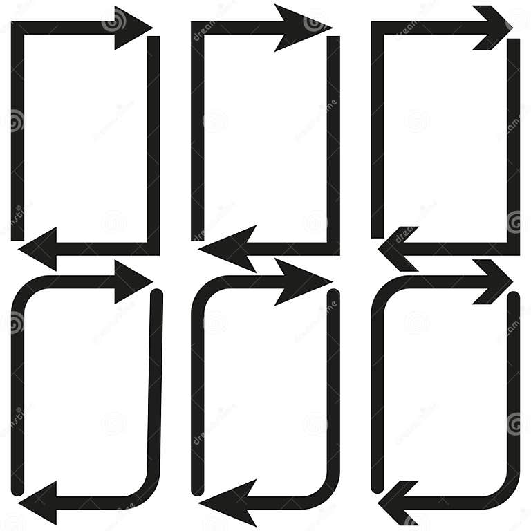 Arrow Frame Set. Directional Graphic Symbols. Rectangular Arrow ...