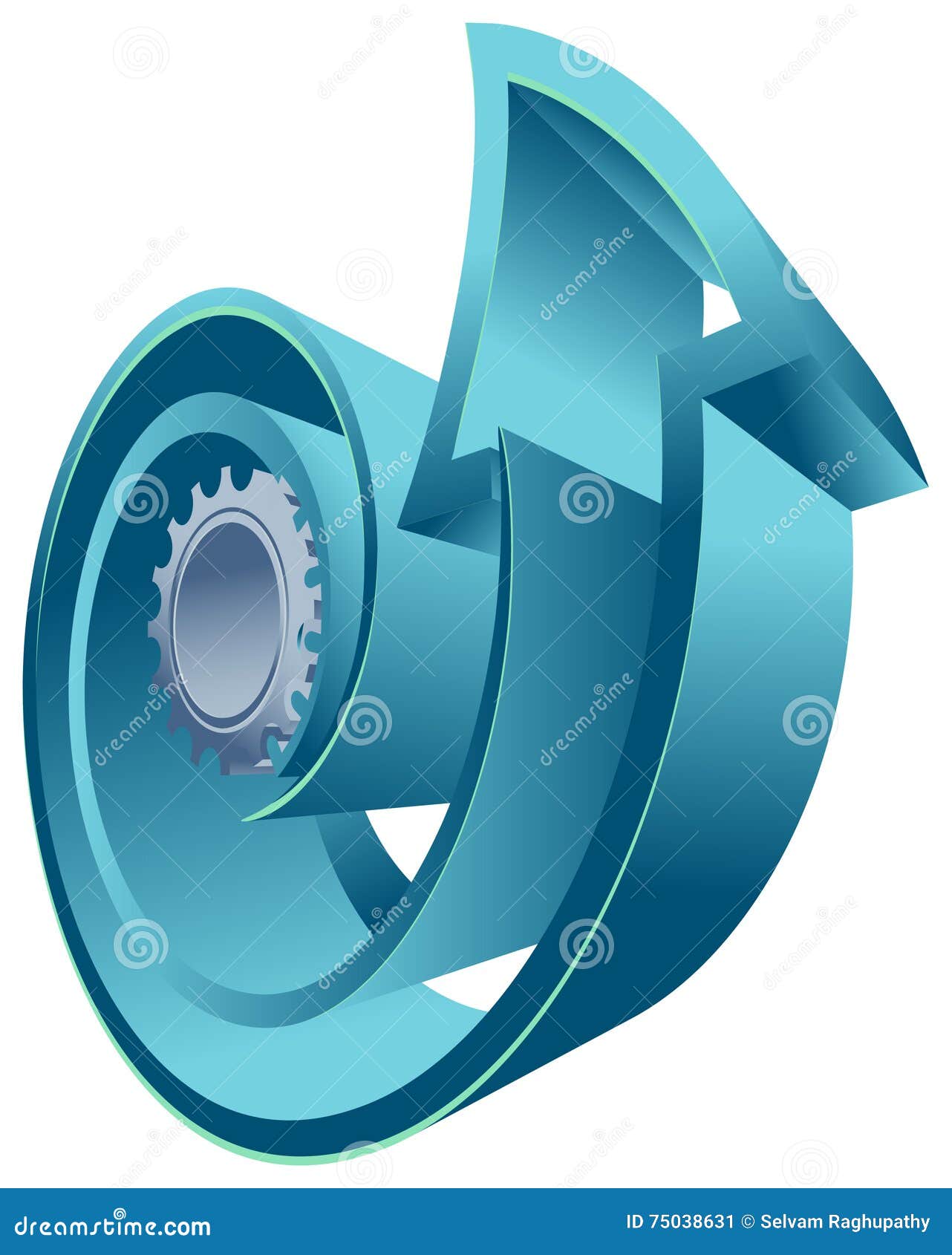 Arrow with gear stock vector. Illustration of direction - 75038631