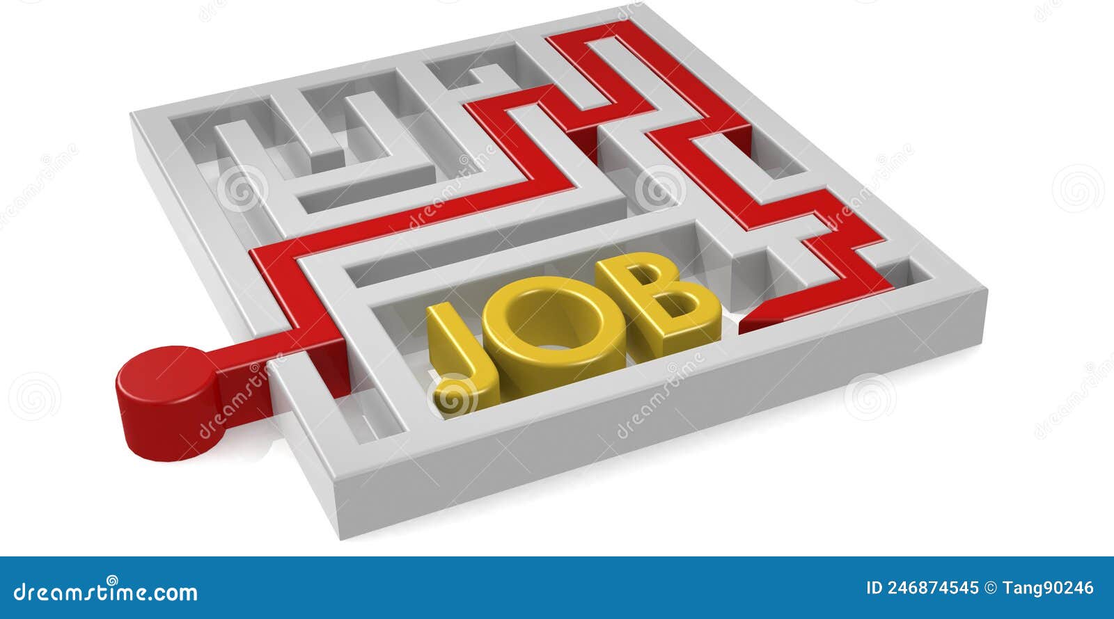 Arrow Go through the Maze To Find Job Stock Illustration - Illustration ...