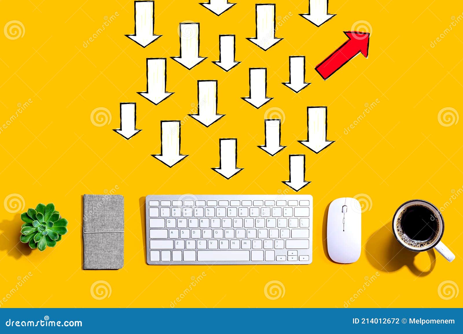 Arrow Going in a Different Direction with a Computer Keyboard Stock ...