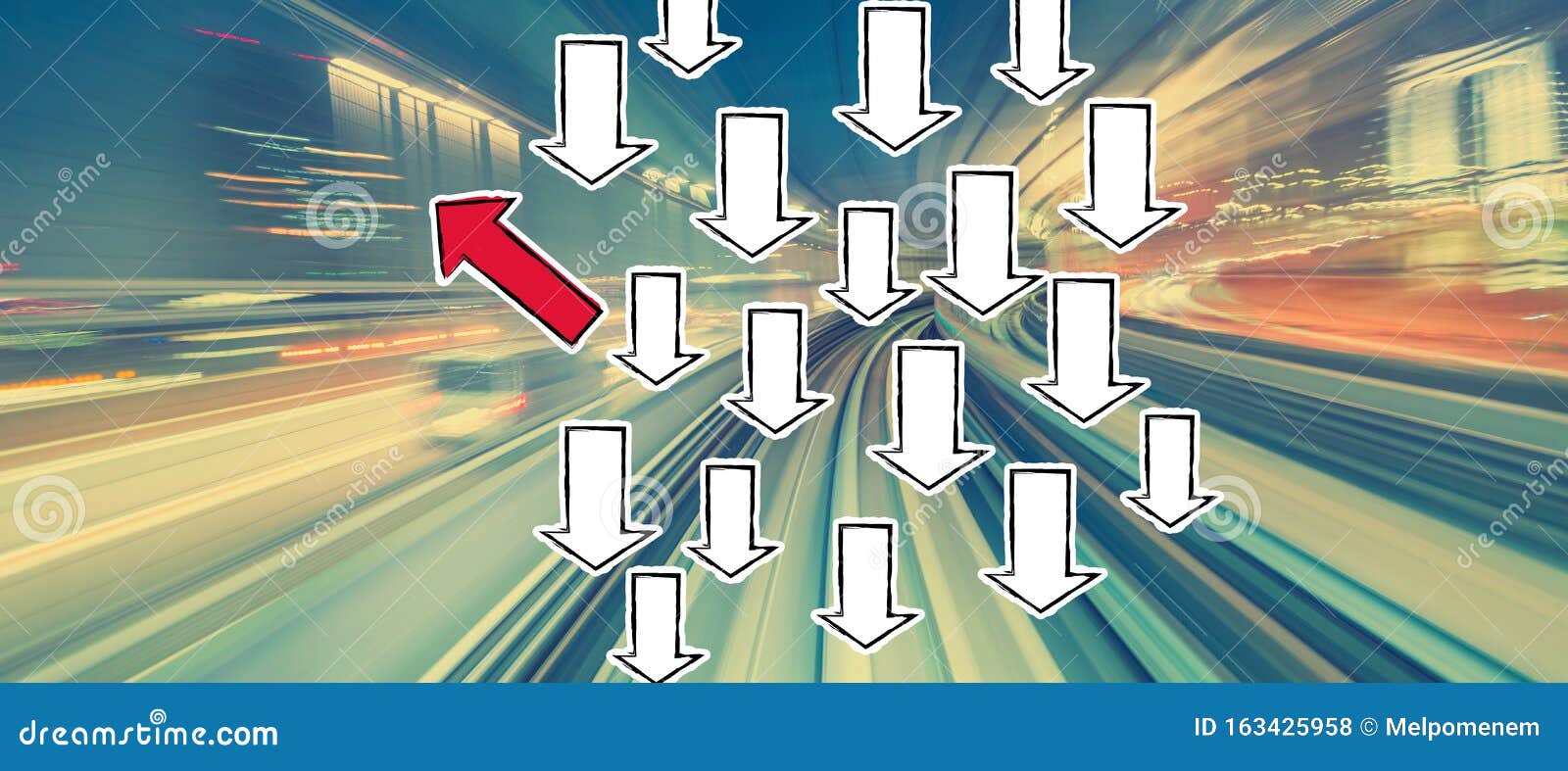 Arrow Going in a Different Direction with High Speed Motion Blur Stock ...