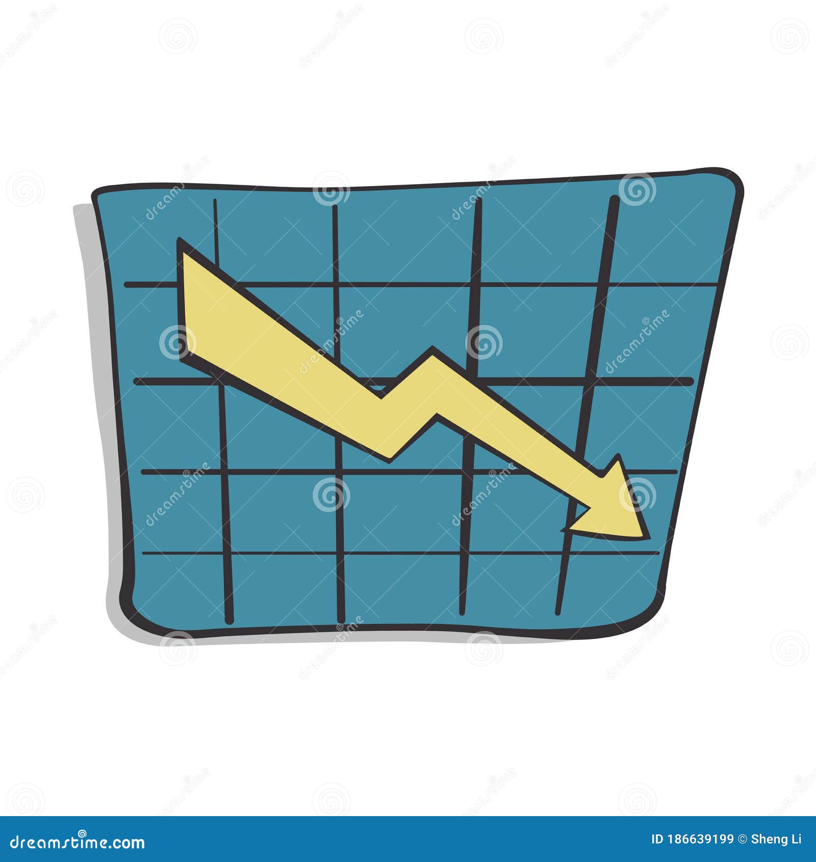 Arrow Going Down, Declining, Business Chart Stock Vector - Illustration ...