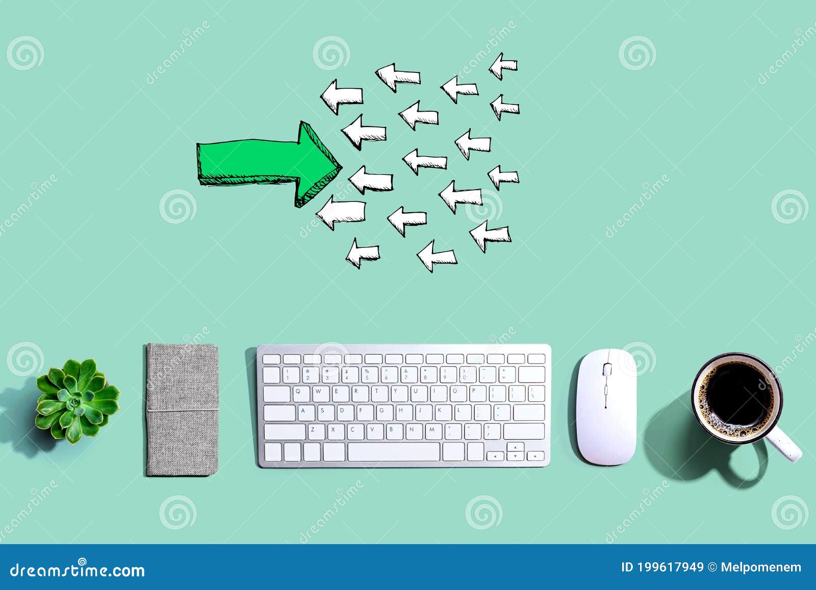 Arrow Going in the Opposite Direction with a Computer Keyboard Stock ...