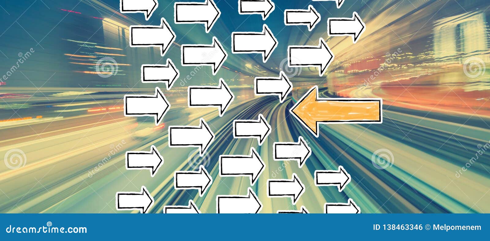 Arrow Going in a Opposite Direction with High Speed Motion Blur Stock ...