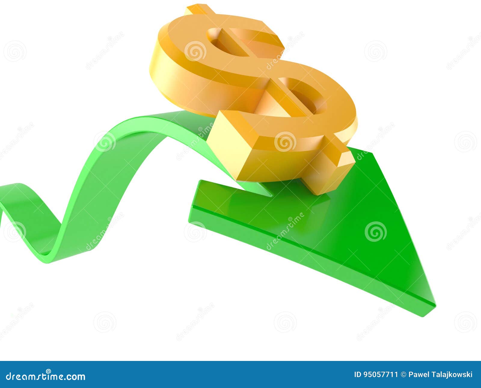 Arrow Going Up with Dollar Currency Stock Illustration - Illustration ...