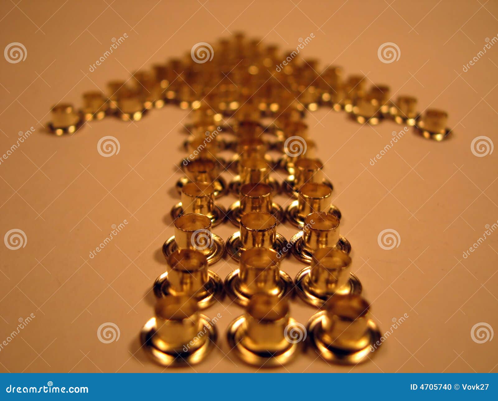 Arrow of gold rivets stock photo. Image of special, style - 4705740