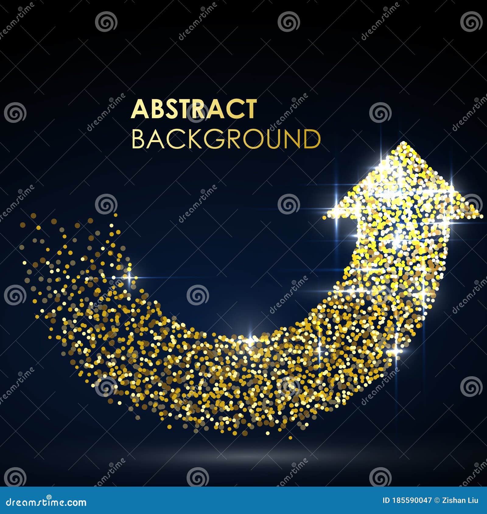 An Arrow of Golden Particles, Vector Illustration Stock Illustration ...