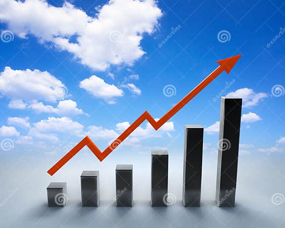 Arrow and graph stock illustration. Illustration of finance - 14560954