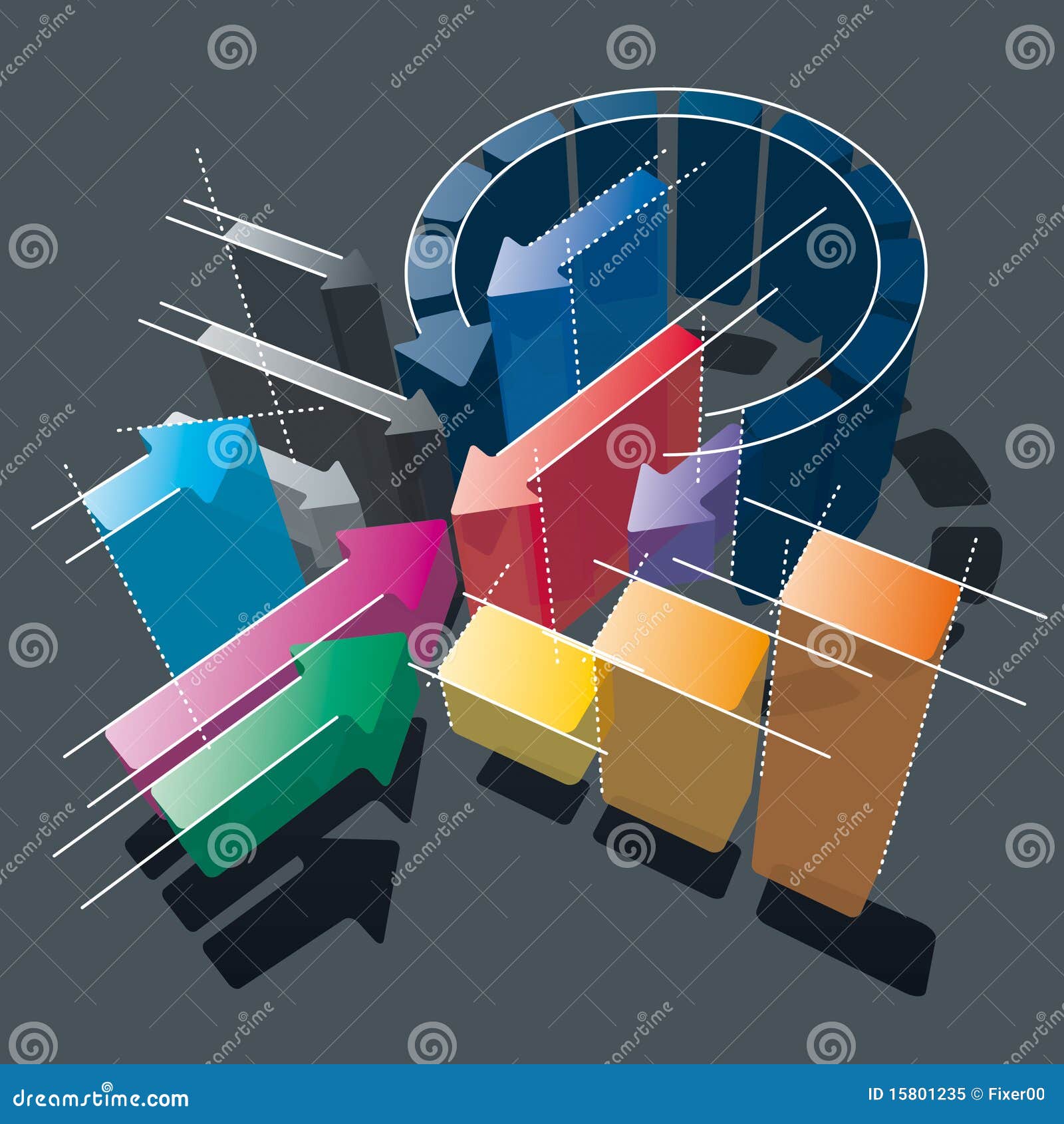 Arrow Graph stock vector. Illustration of diagram, dimensional - 15801235