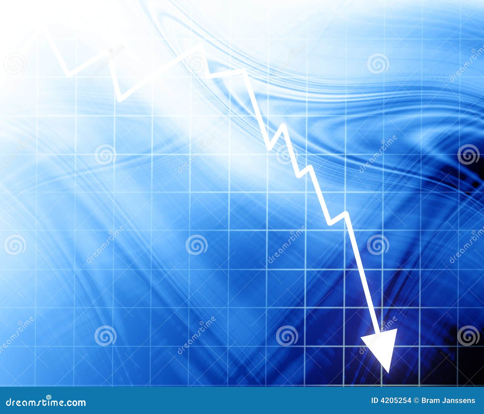 Arrow graph going down stock illustration. Illustration of company ...