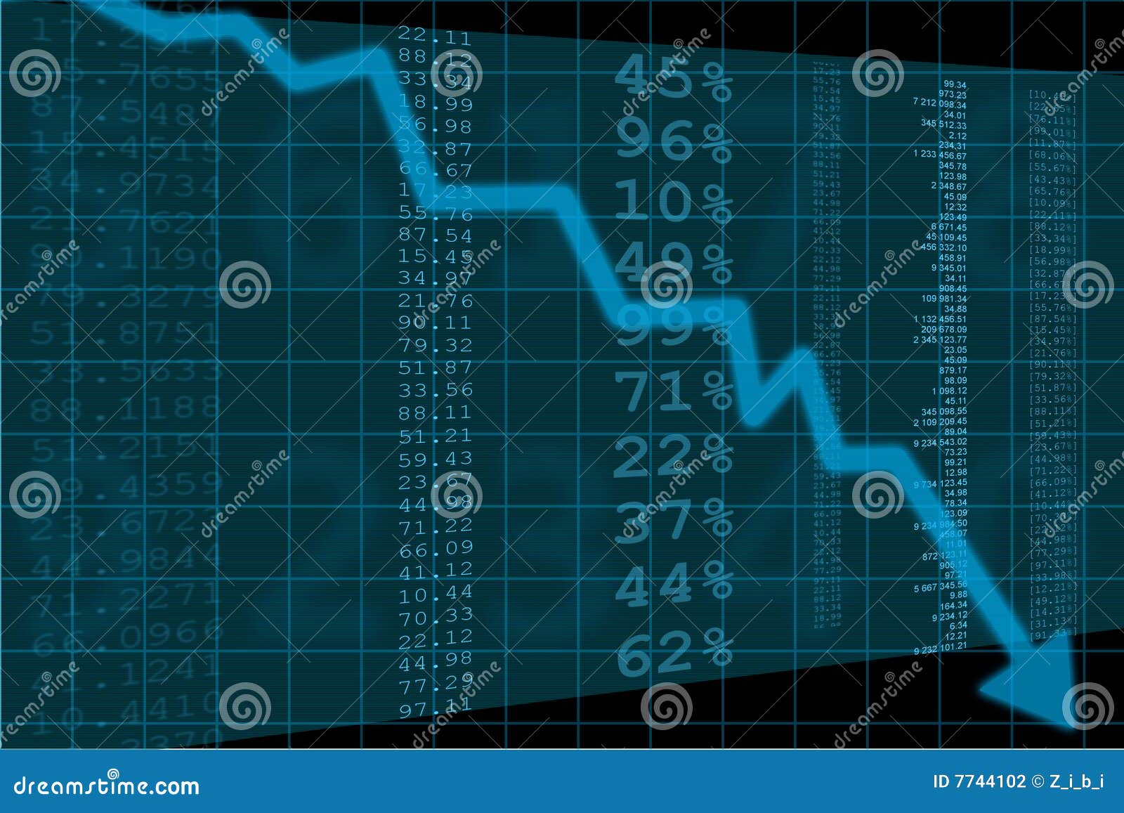 Arrow graph going down stock illustration. Illustration of corporate ...