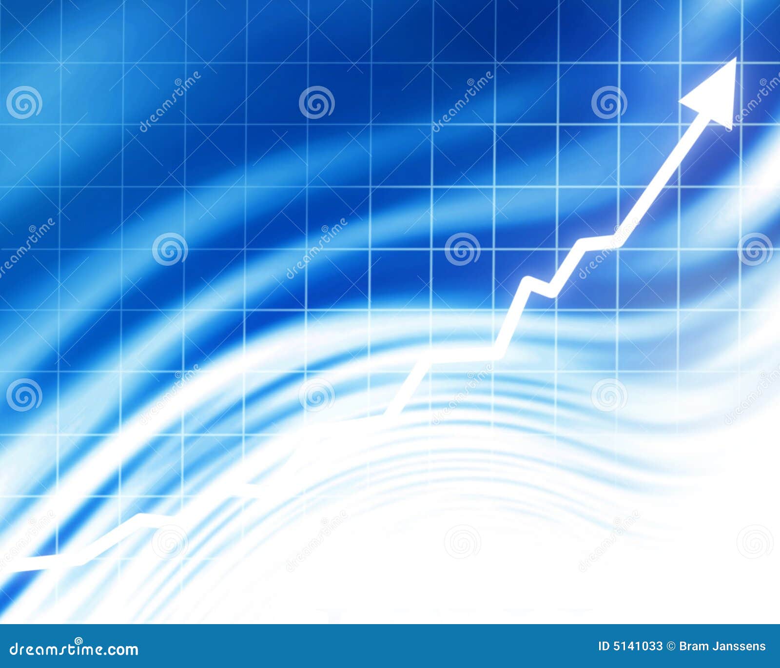 Graph, Going Up On The Monitor, Drawn By One Line On A White Background ...