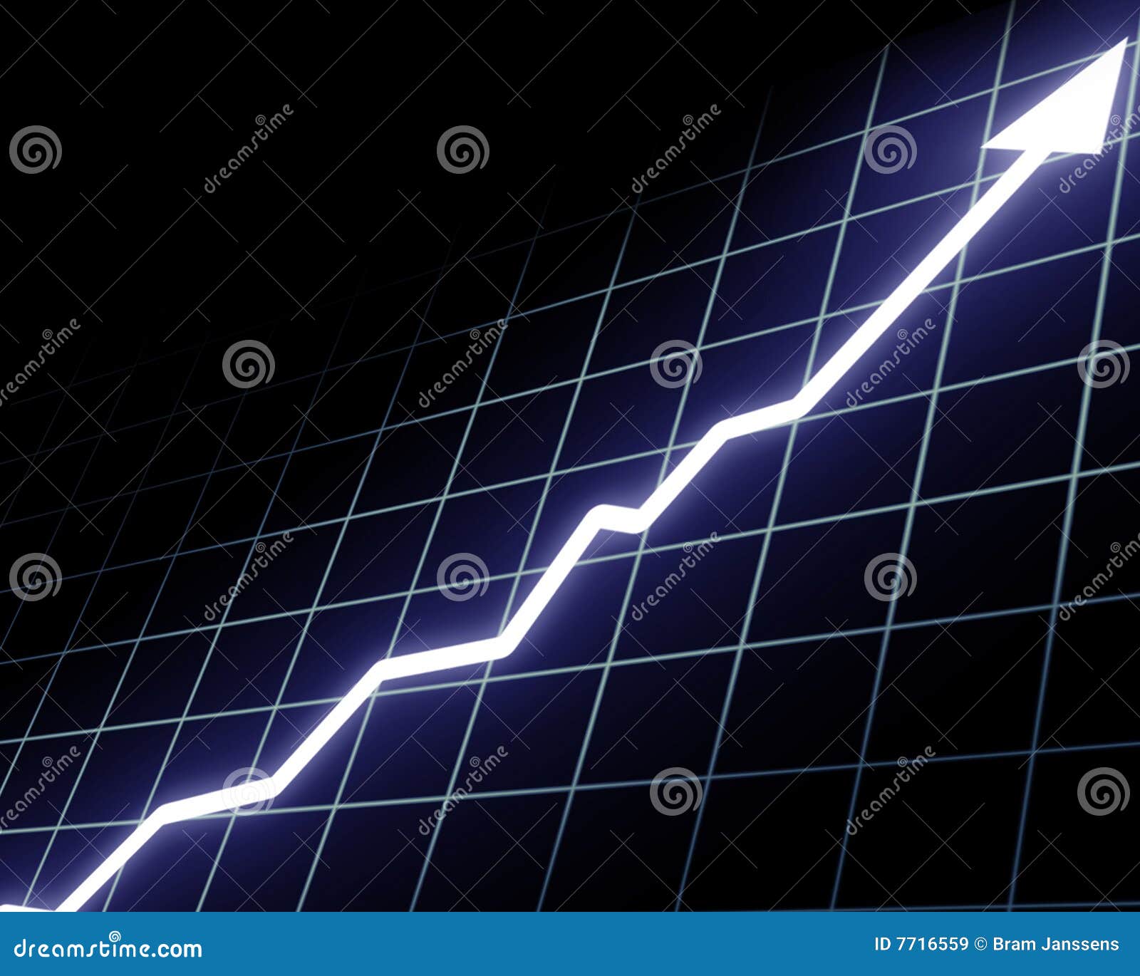 Graph, Going Up On The Monitor, Drawn By One Line On A White Background ...