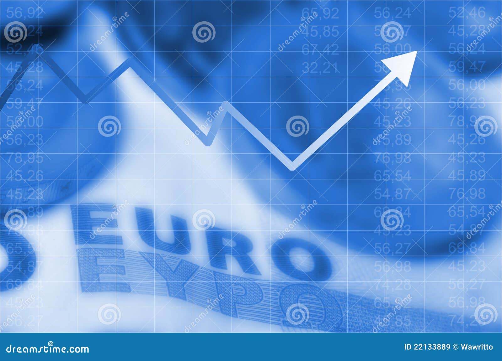 Arrow Graph Going Up and Euro Currency Stock Image - Image of arrow ...