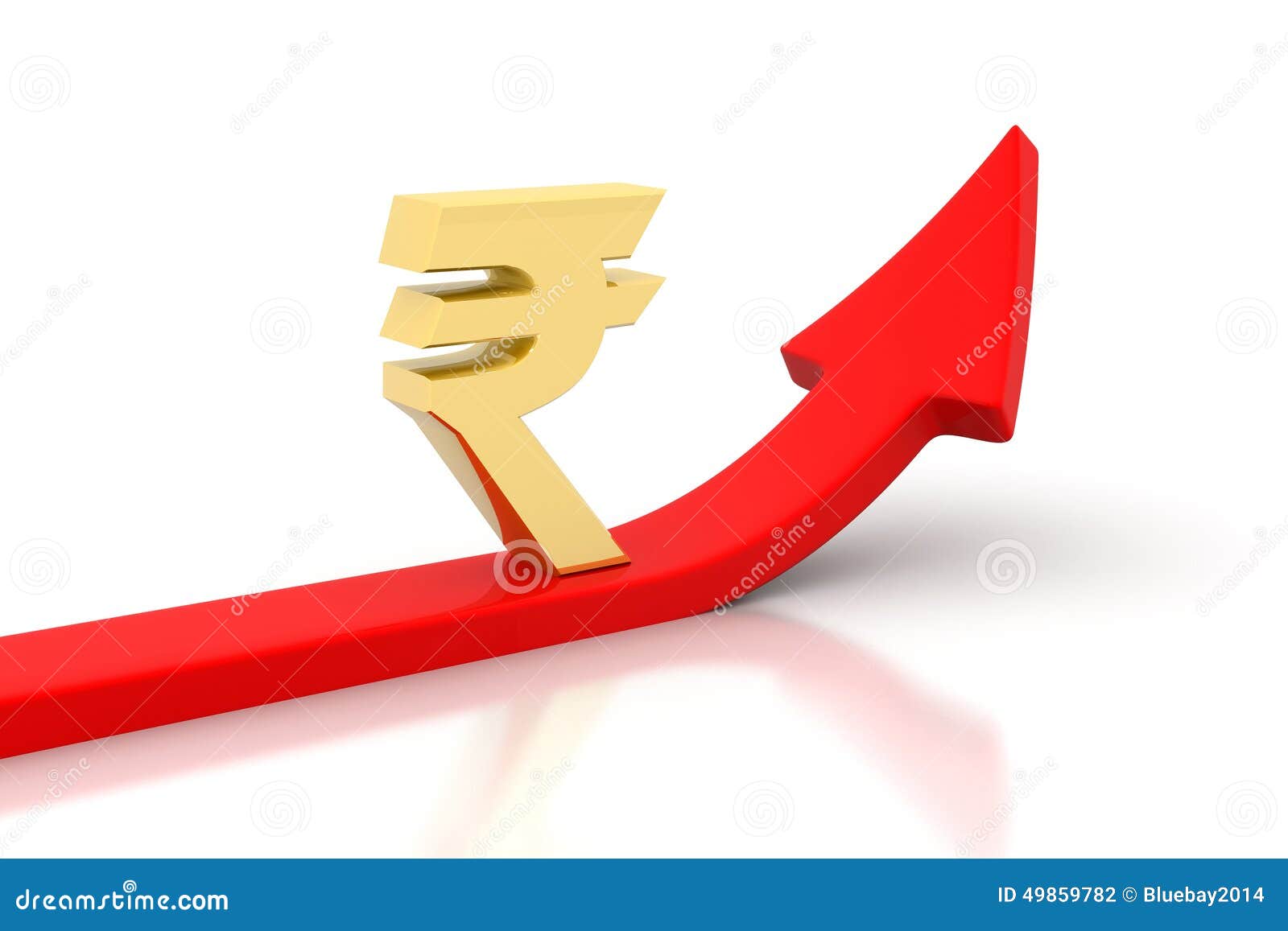 Arrow Graph and Rupee Signs Stock Illustration - Illustration of rupee ...