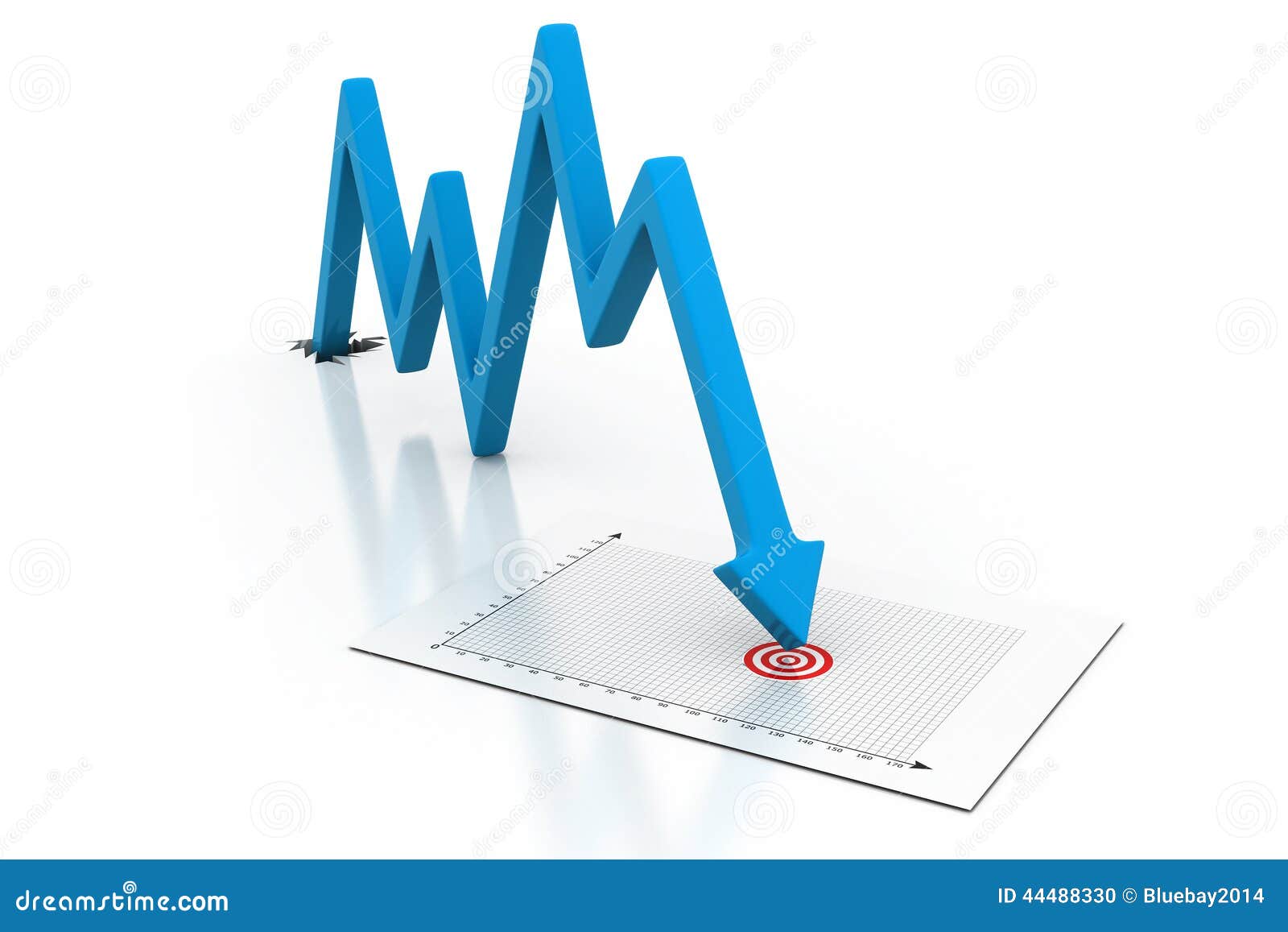 Arrow Graph Showing Business Decline Stock Illustration - Illustration ...