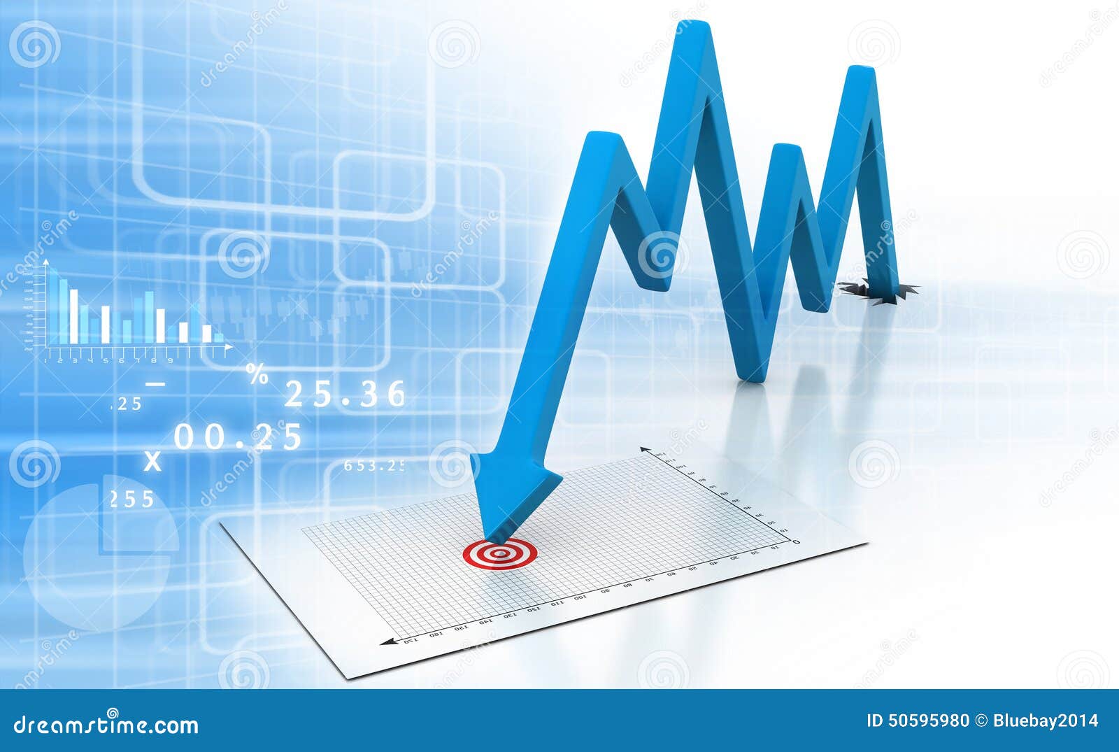 Graph Showing Business Decline Royalty-Free Stock Photo | CartoonDealer ...