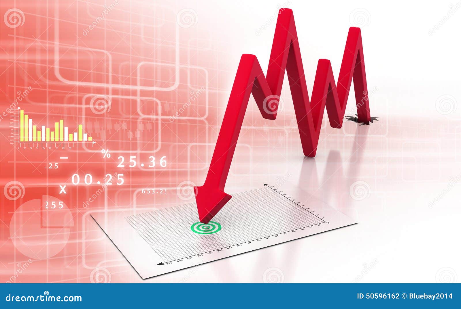 Arrow Graph Showing Business Decline Stock Illustration - Illustration ...