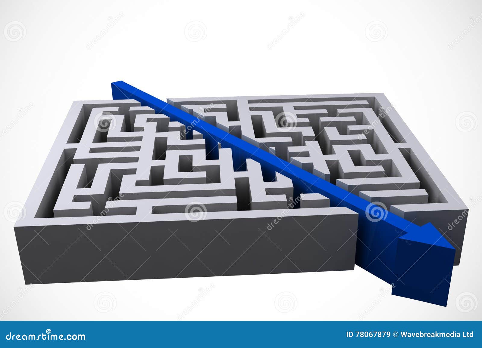 Arrow Graphic Cutting Straight through Maze Stock Illustration ...