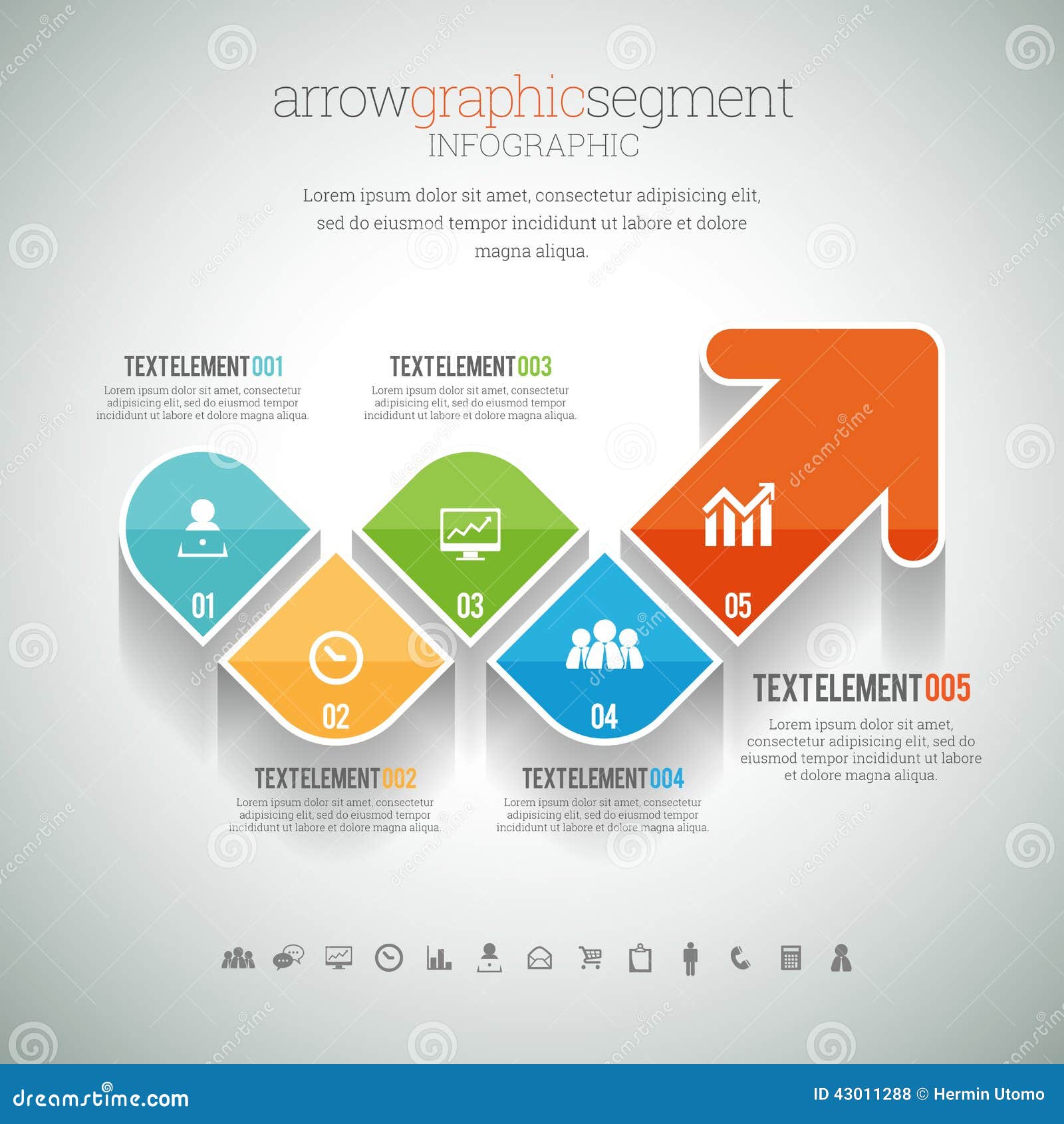 Arrow Graphic Segment Infographic Stock Vector - Illustration of ...