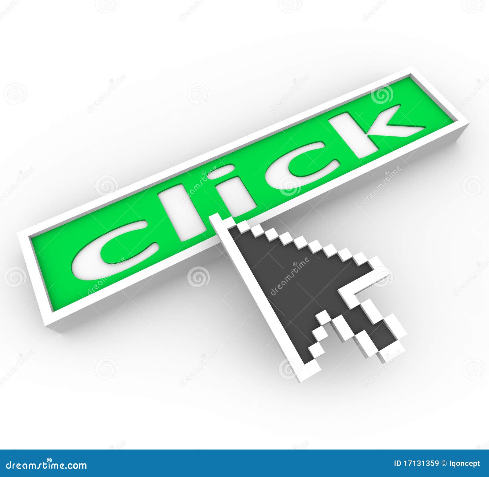 Arrow on Green Click Button Stock Illustration - Illustration of ...