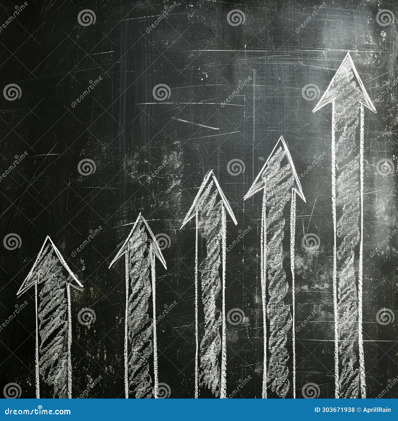 The Arrow of the Growing Trend Drawn on the Board Stock Photo - Image ...