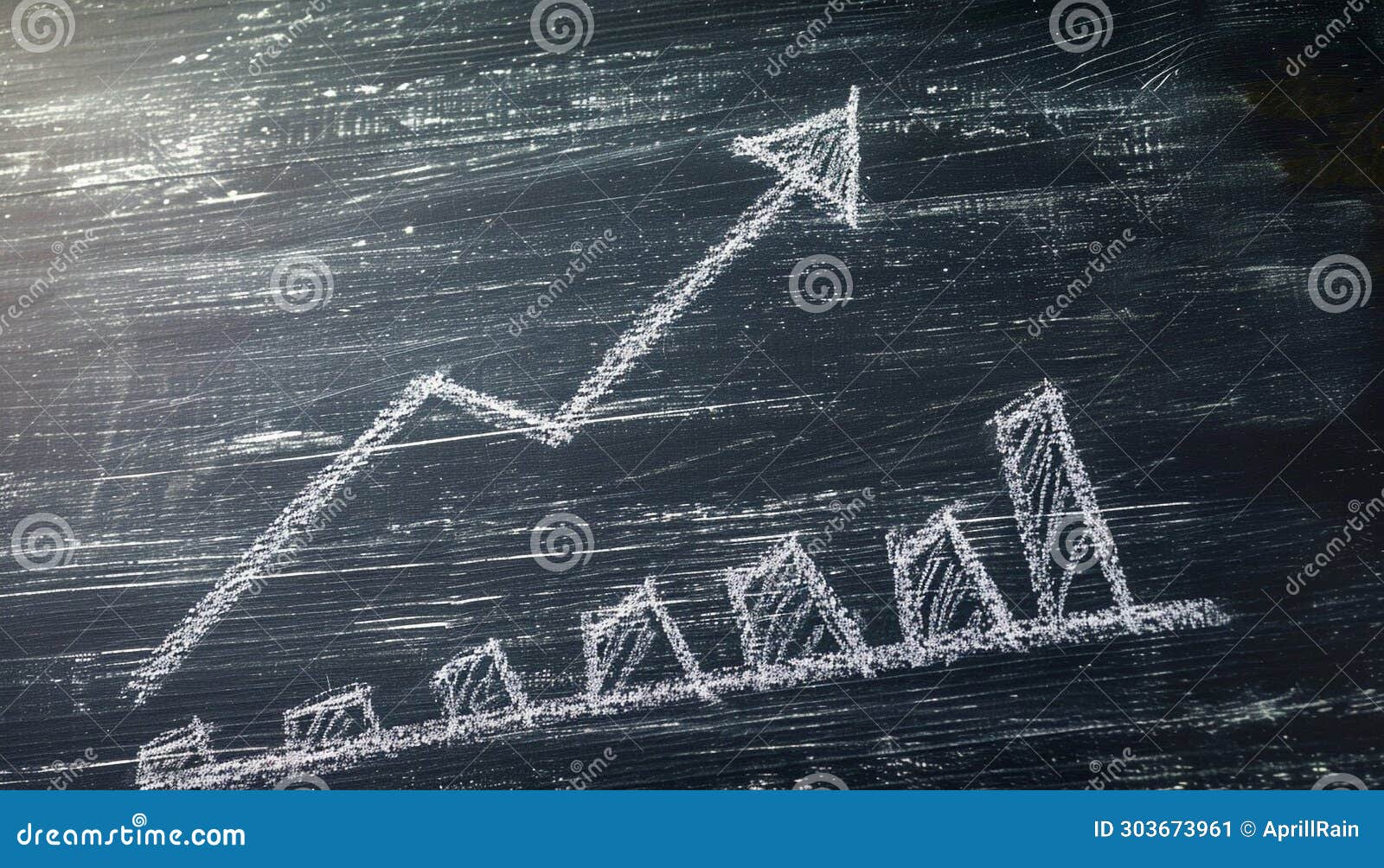 The Arrow of the Growing Trend Drawn on the Board Stock Image - Image ...