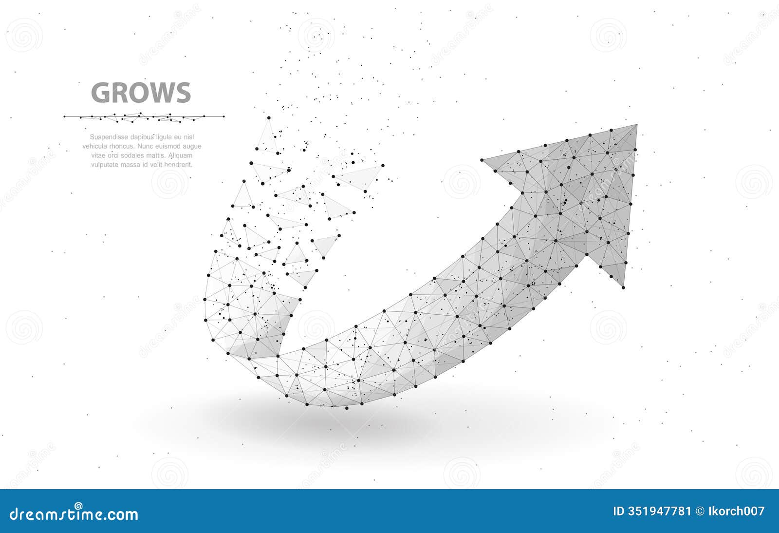 Arrow Growth. Low Poly Wireframe Mesh Style Stock Illustration ...
