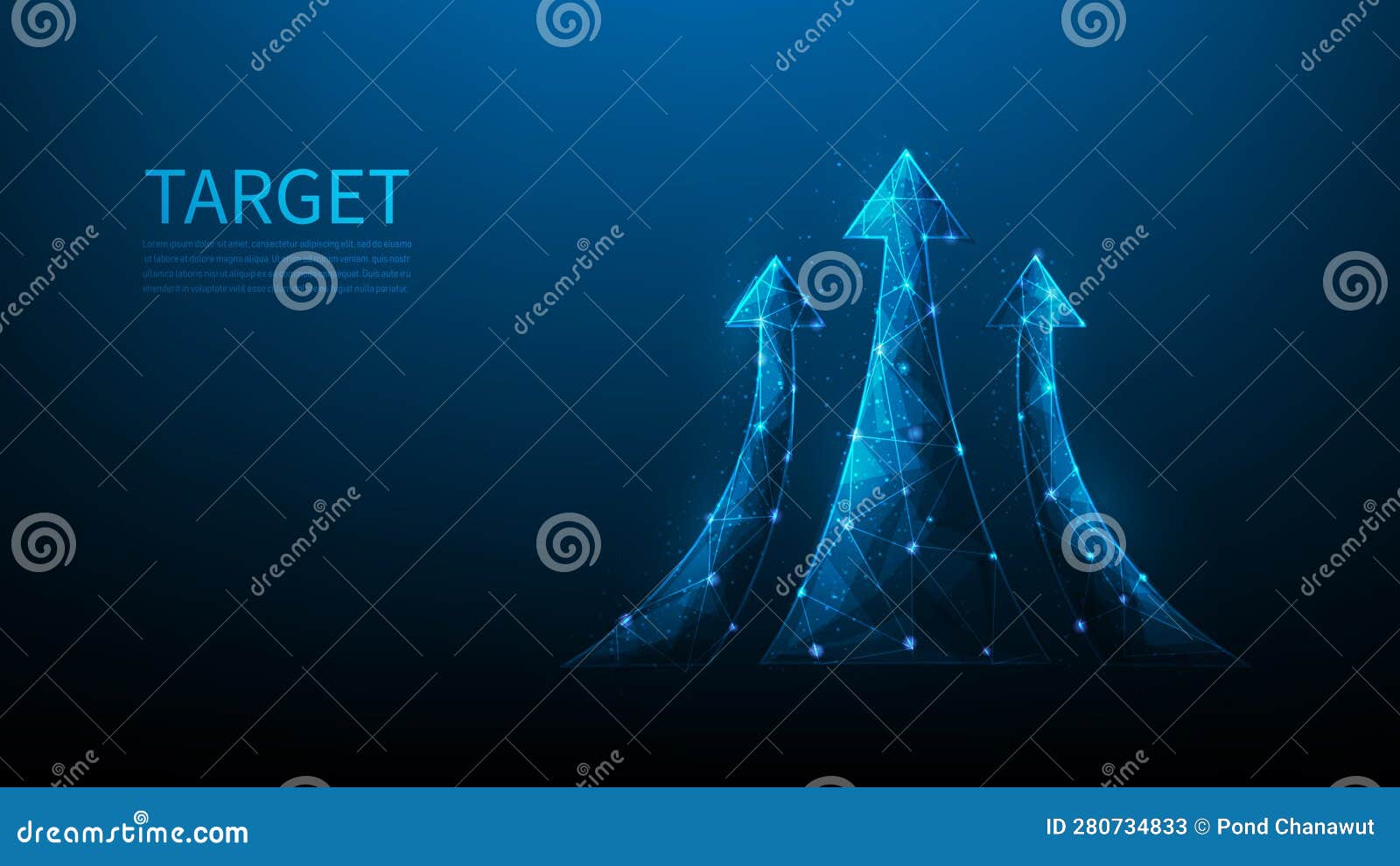 Arrow Growth Up The Target Digital Technology. Return On Investment ...