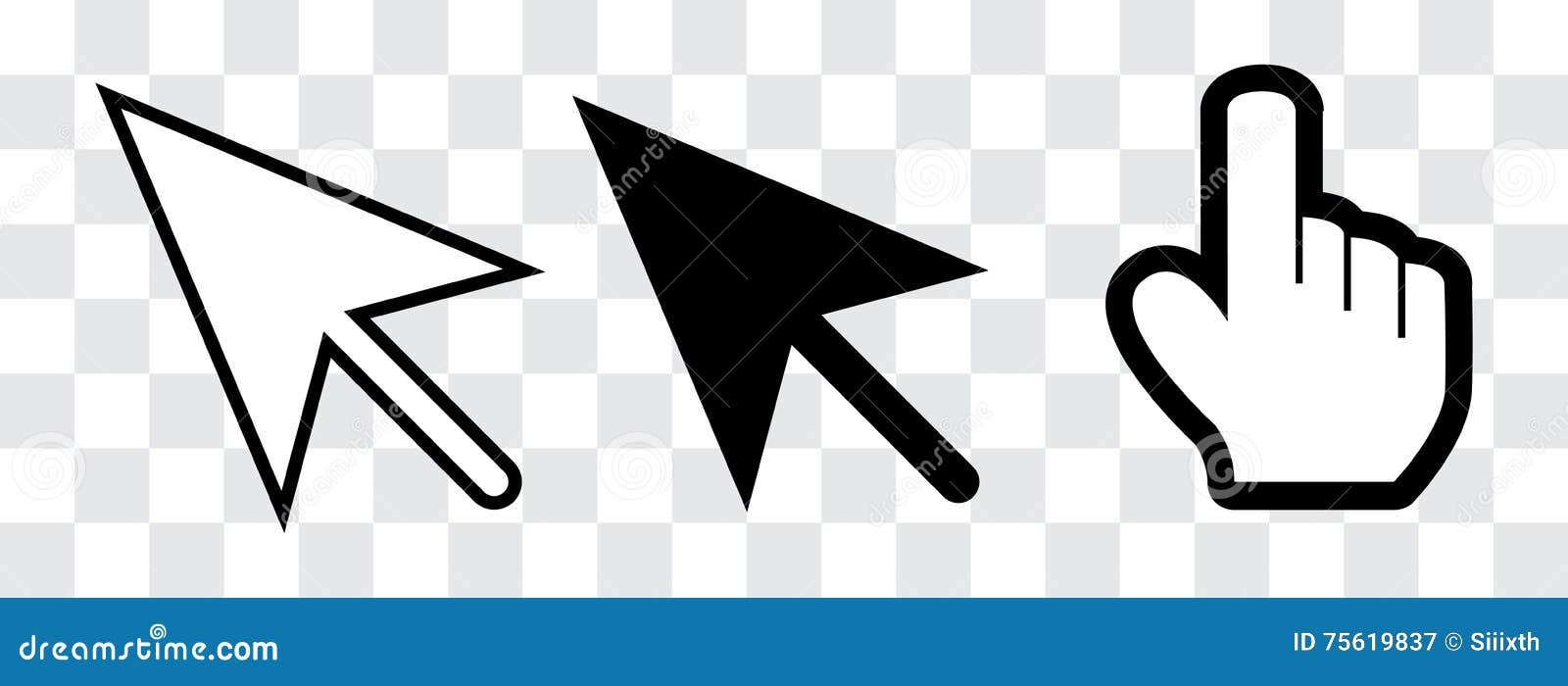 Arrow and hand cursor stock vector. Illustration of render - 75619837