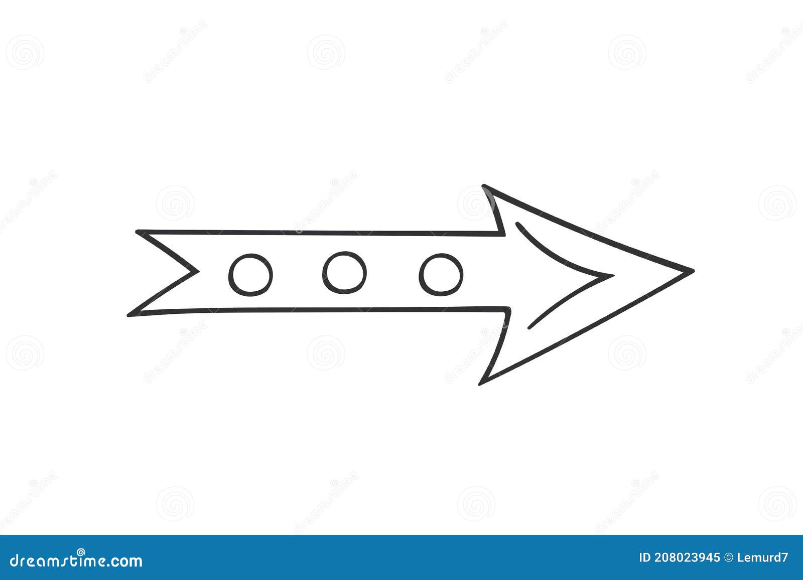 Hand Drawn Arrow In Doodle Style. Cute Direction Indicator. Cartoon ...