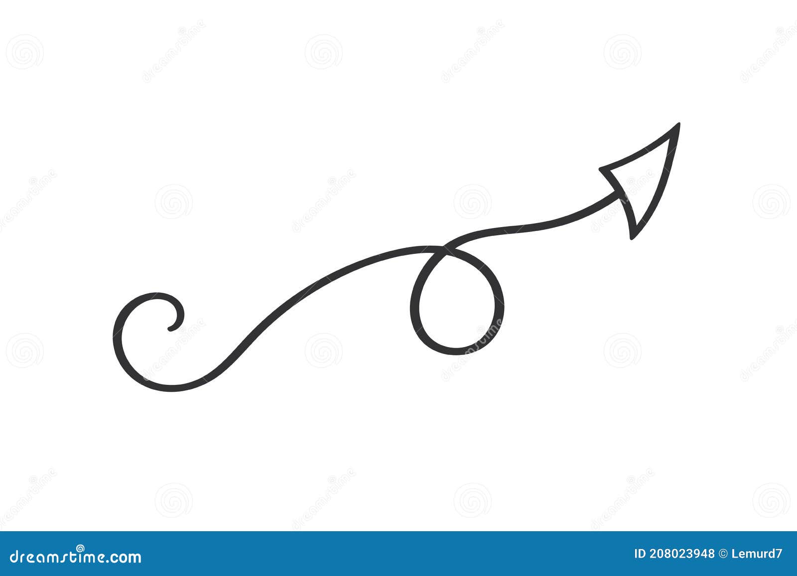 Hand Drawn Arrow in Doodle Style. Cute Direction Indicator Stock Vector ...