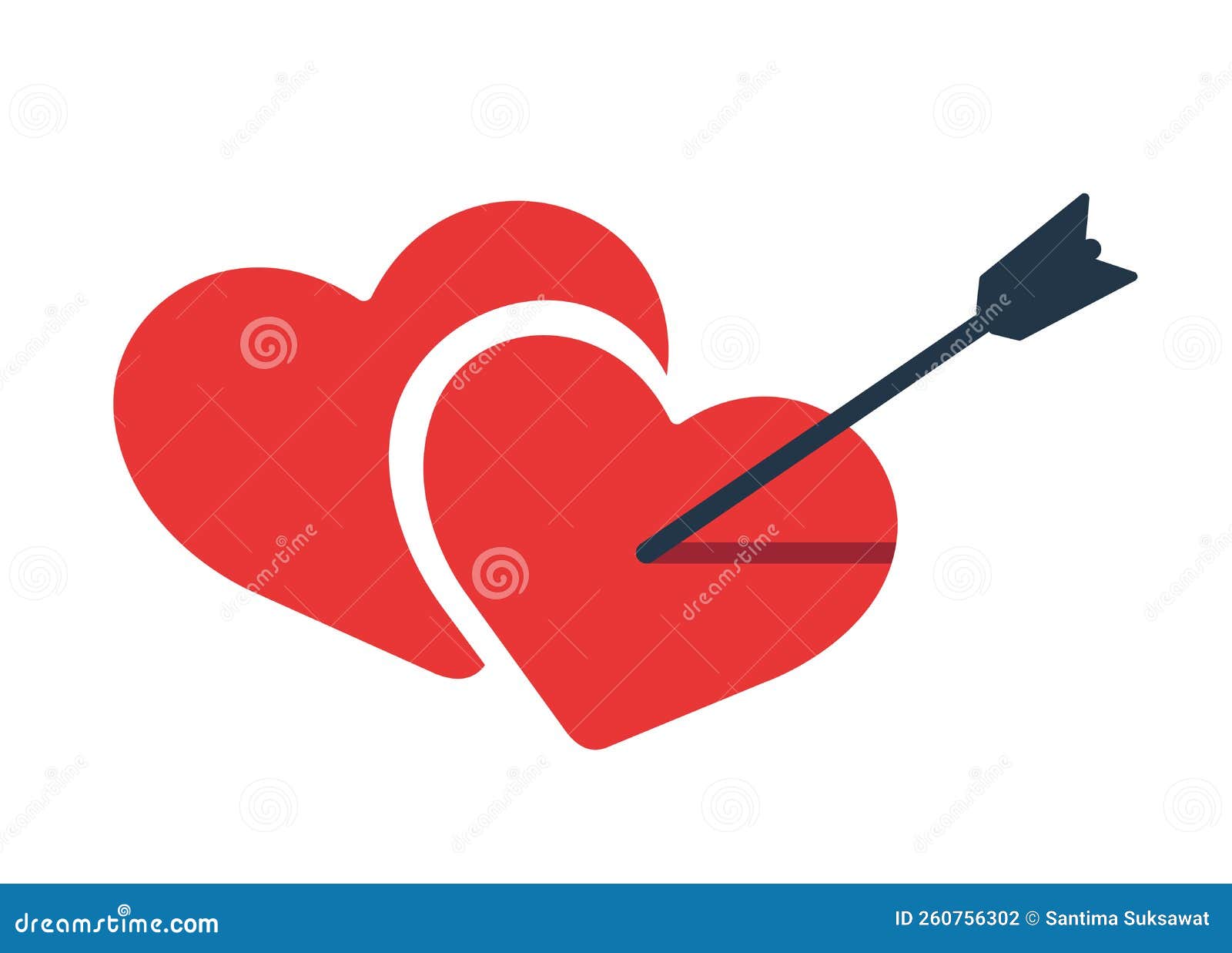 Arrow on Heart Icon Vector Illustration Stock Vector - Illustration of ...
