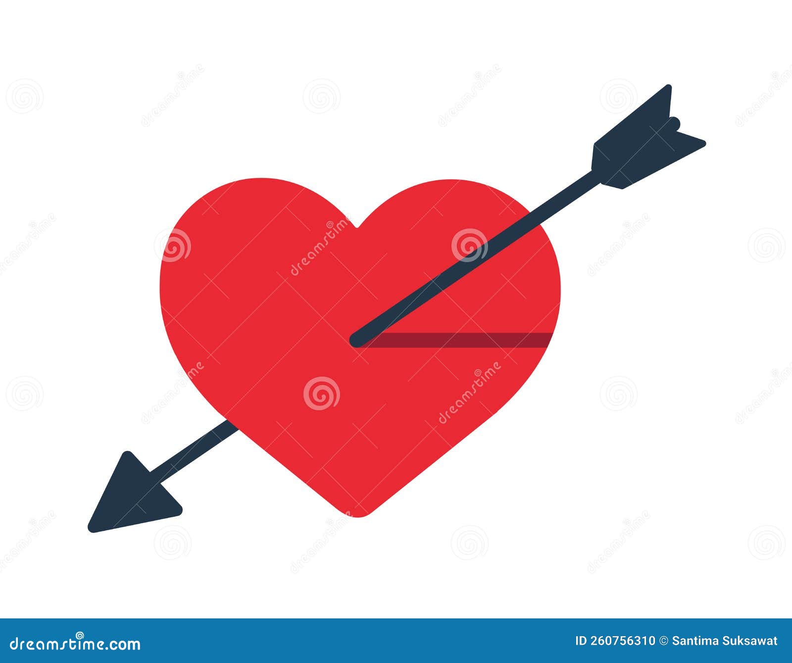 Arrow on Heart Icon Vector Illustration Stock Vector - Illustration of ...