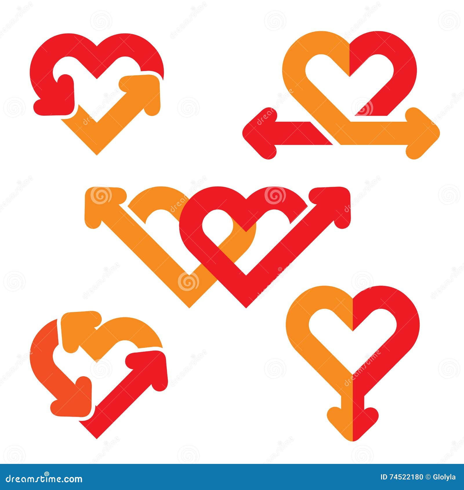 Arrow heart stock vector. Illustration of sign, health - 74522180
