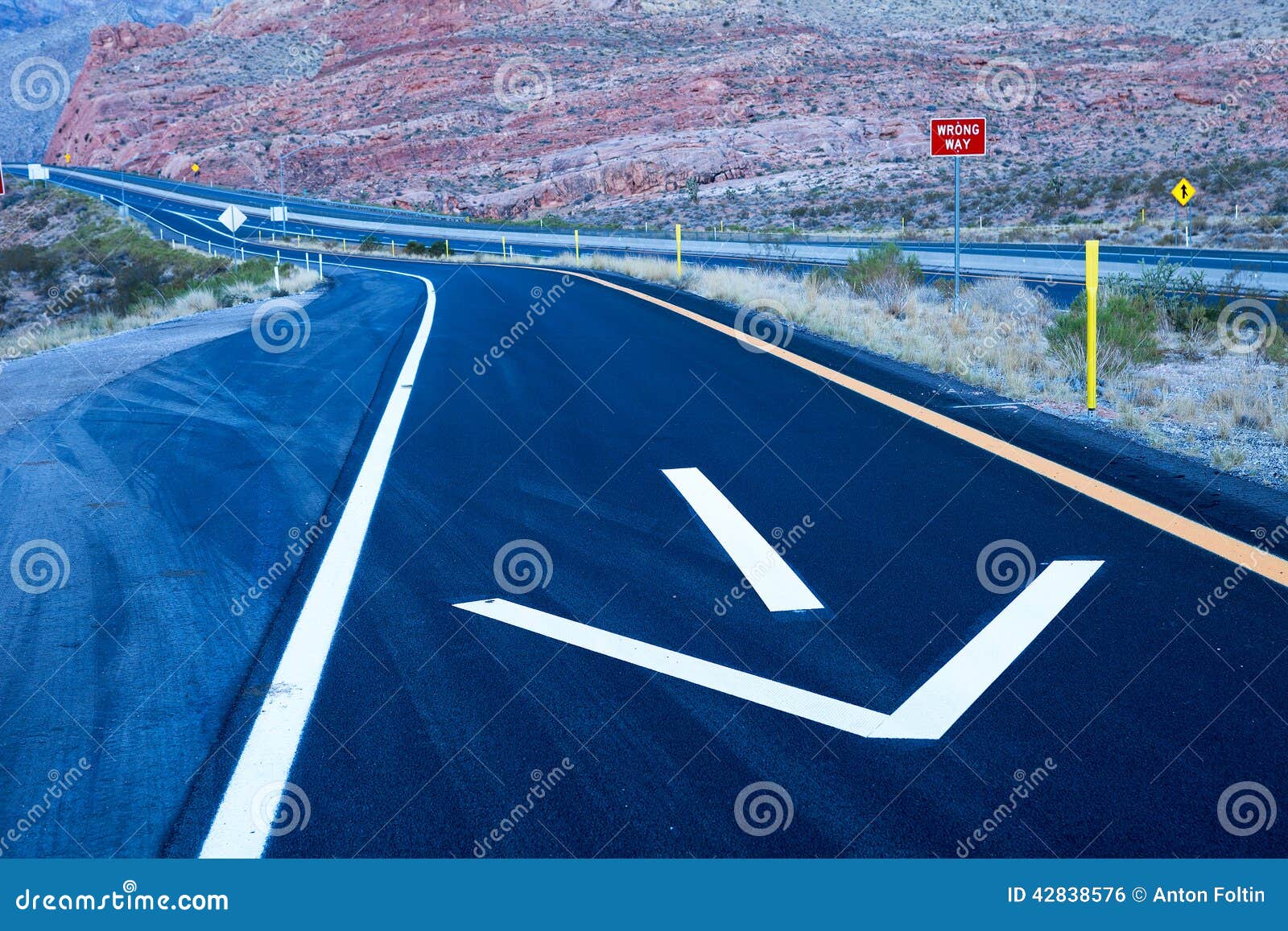 Arrow stock photo. Image of wrong, painted, road, highway - 42838576