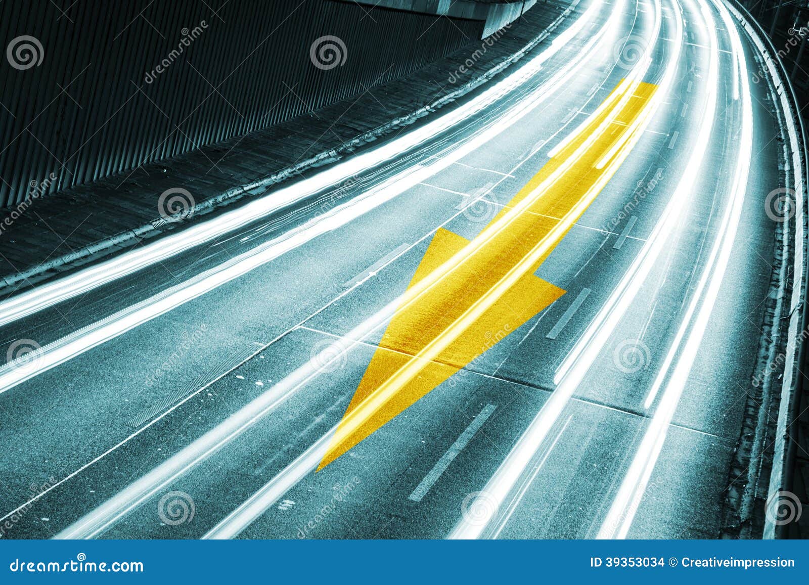 Arrow on highway stock photo. Image of fast, connection - 39353034