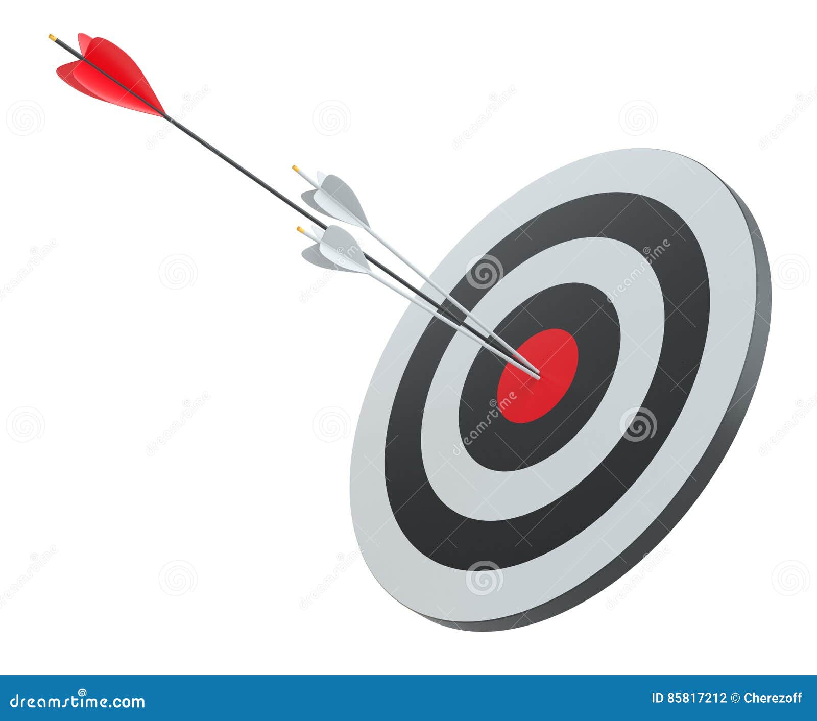 Arrow Hit the Center of Red Target Stock Illustration - Illustration of ...