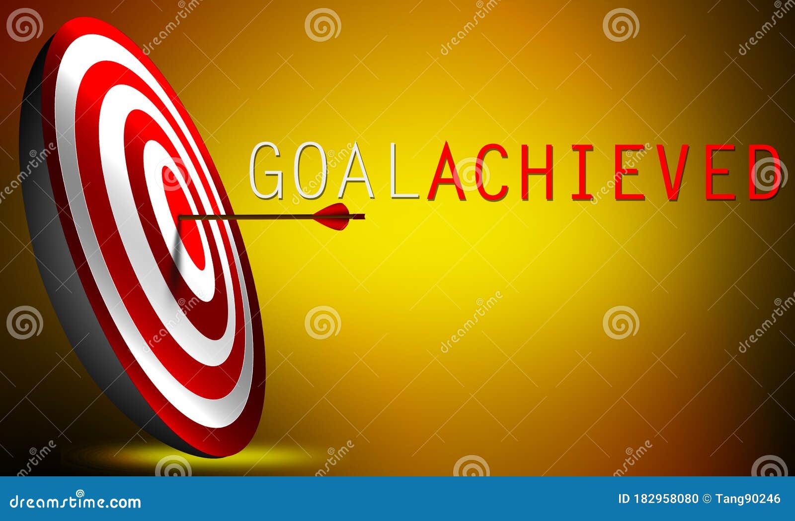 Arrow Hit Exactly the Target. Business Goal Achieved Stock Illustration ...
