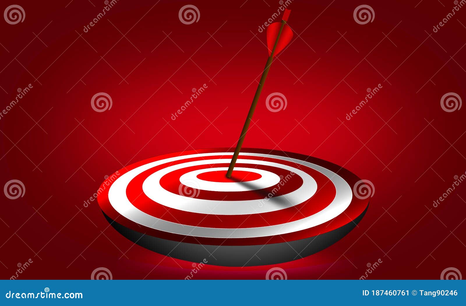 Arrow Hit Exactly the Target. Business Goal Achieved Stock Illustration ...