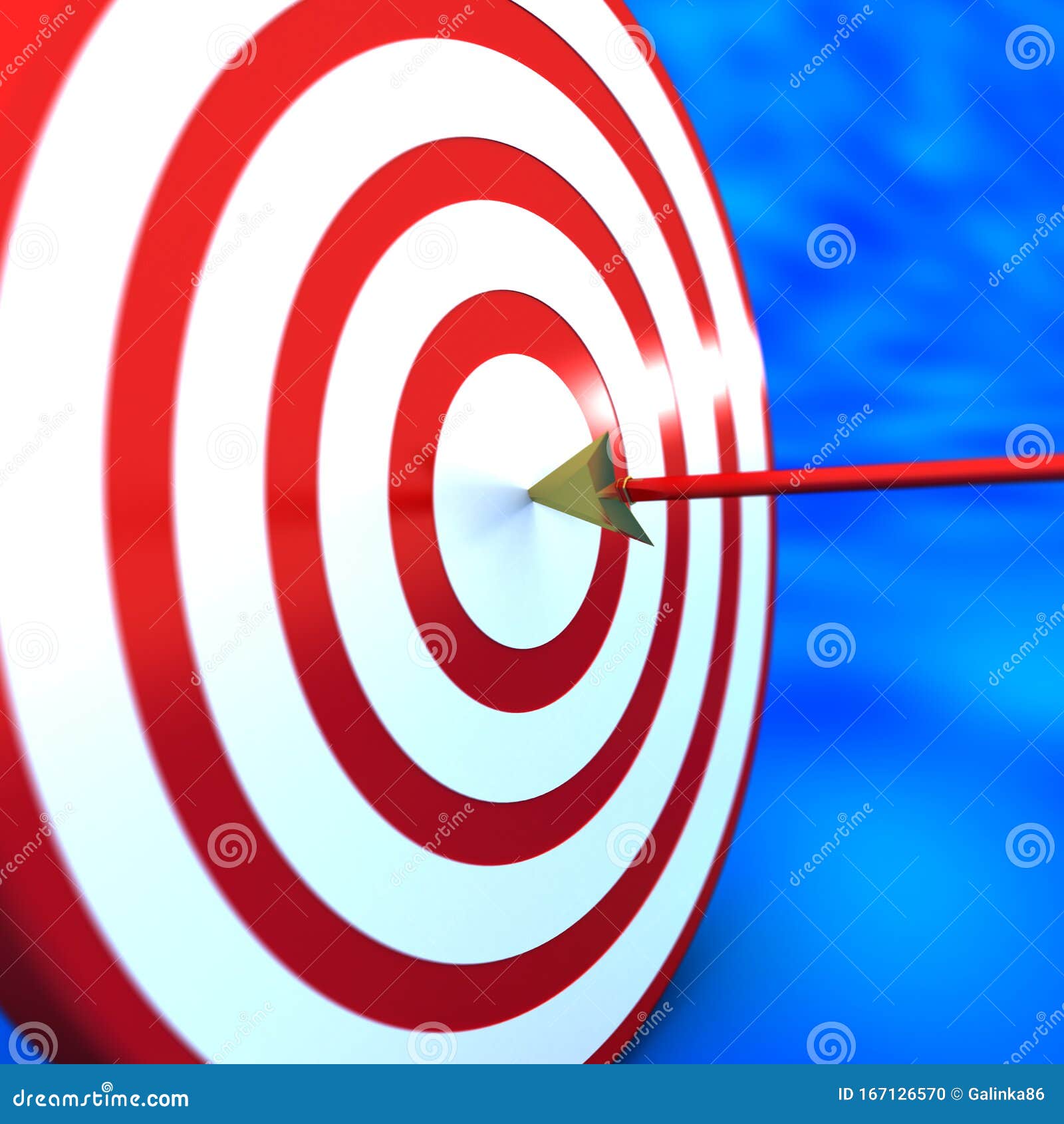 Arrow Hit Exactly the Target Stock Illustration - Illustration of board ...