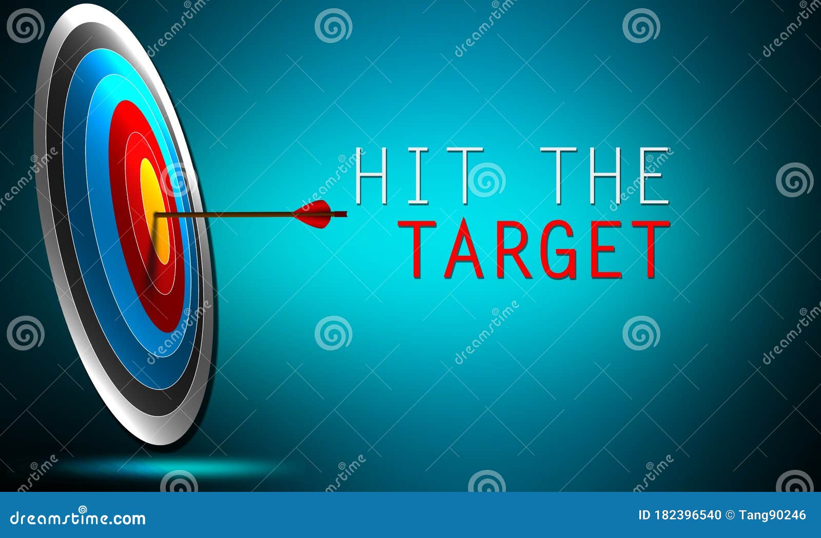 Arrow Hit Exactly the Target. Success Concept Stock Illustration ...