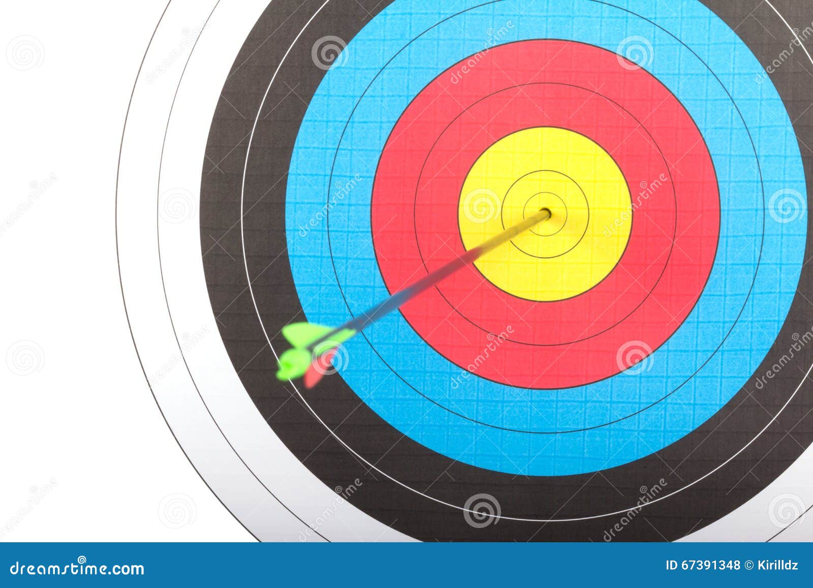 Arrow Hit Goal Ring in Archery Target Stock Photo - Image of center ...