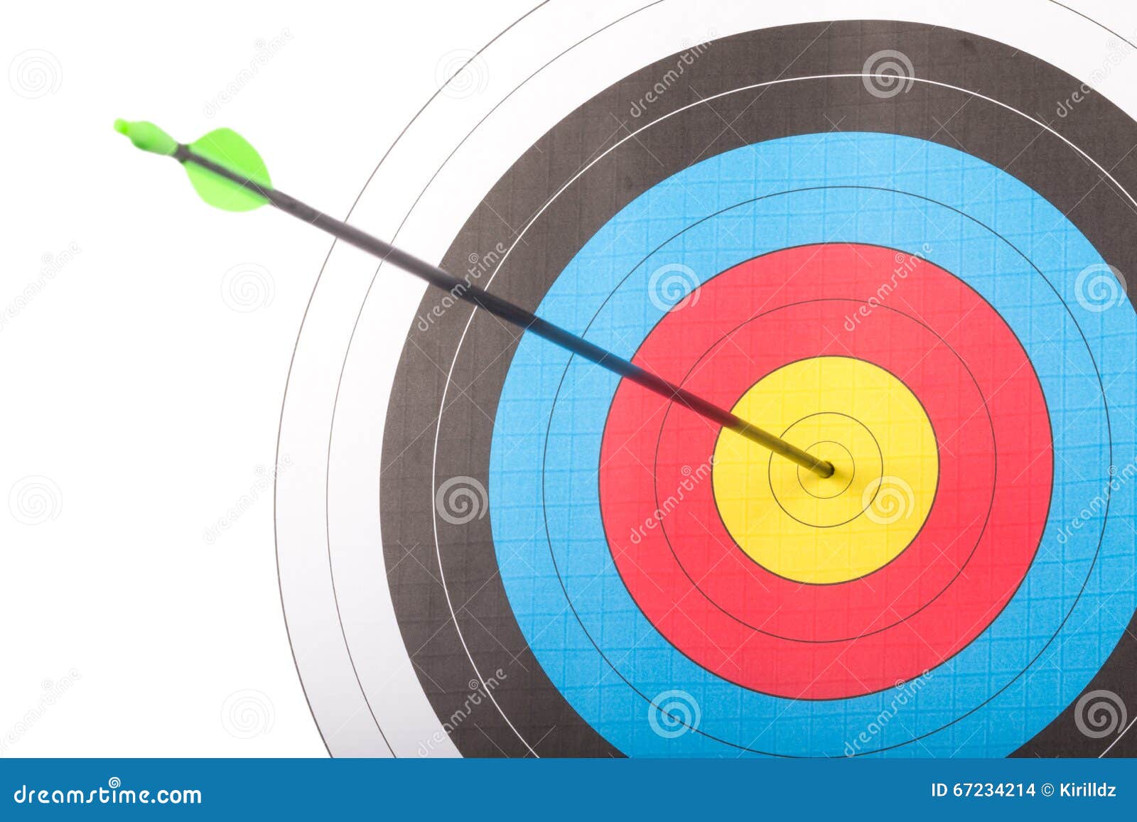 Arrow Hit Goal Ring in Archery Target Stock Photo - Image of background ...