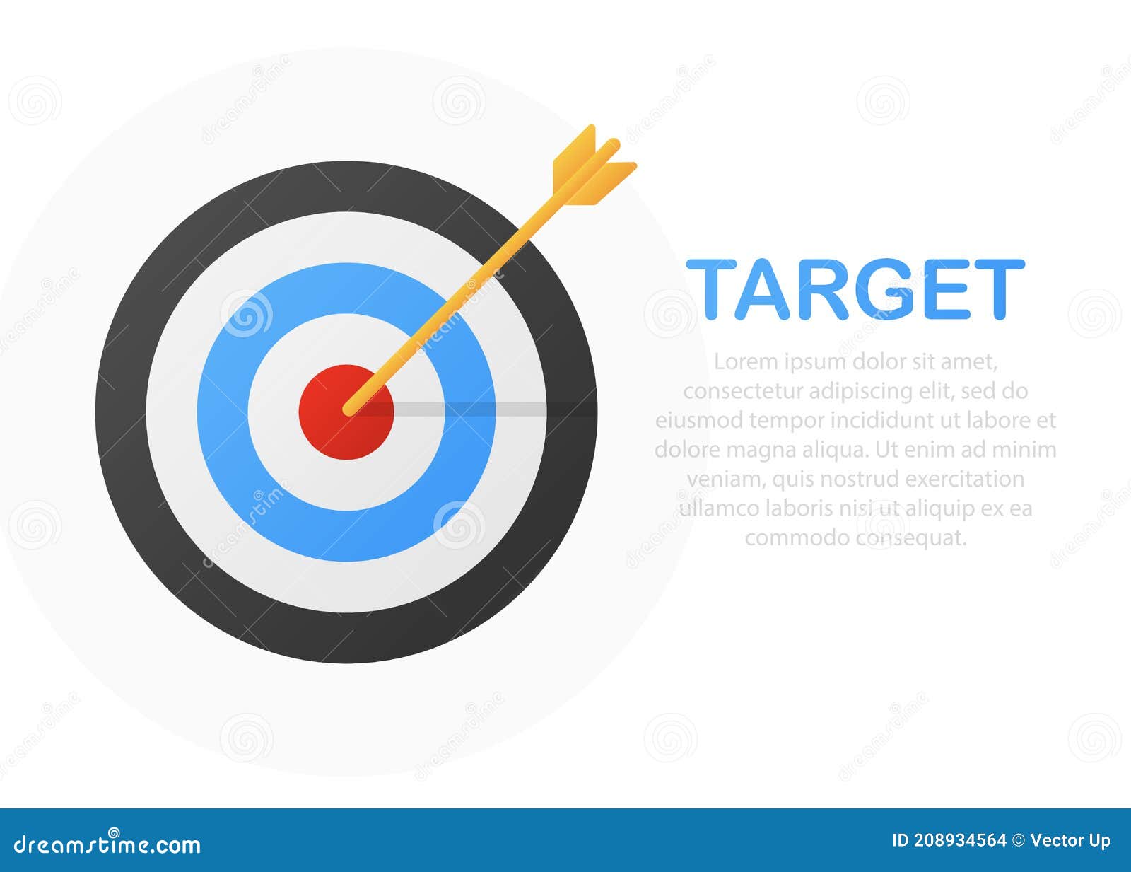 Arrow Hit Goal Ring in Archery Target. Vector Illustration Stock Vector ...