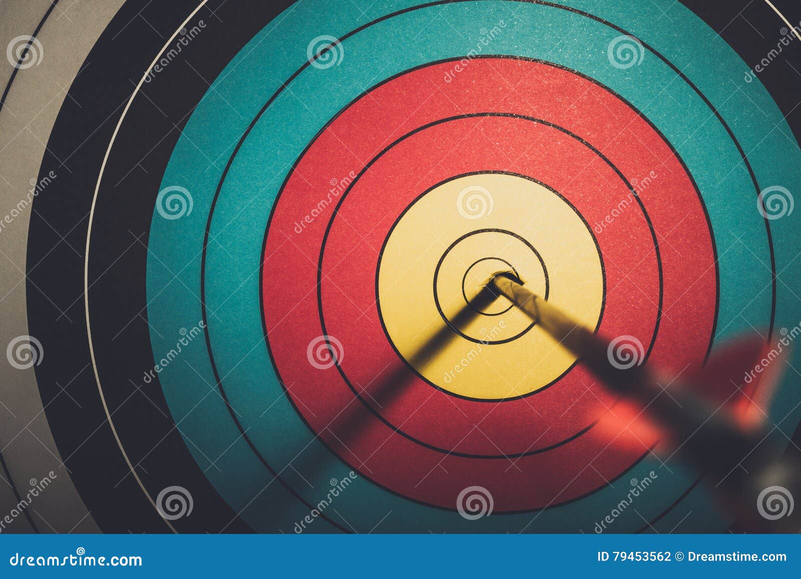 Arrow Hit Goal Ring in Archery Target Stock Photo - Image of ring ...